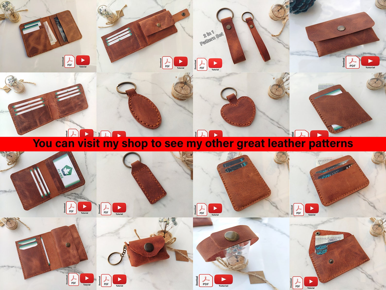 Front Pocket Wallet PDF Leather Pattern 5 Pocket How to - Etsy