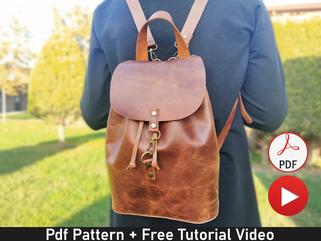 Women Leather Backpack Pattern, Mini Backpack Purse Pattern, Simple ...