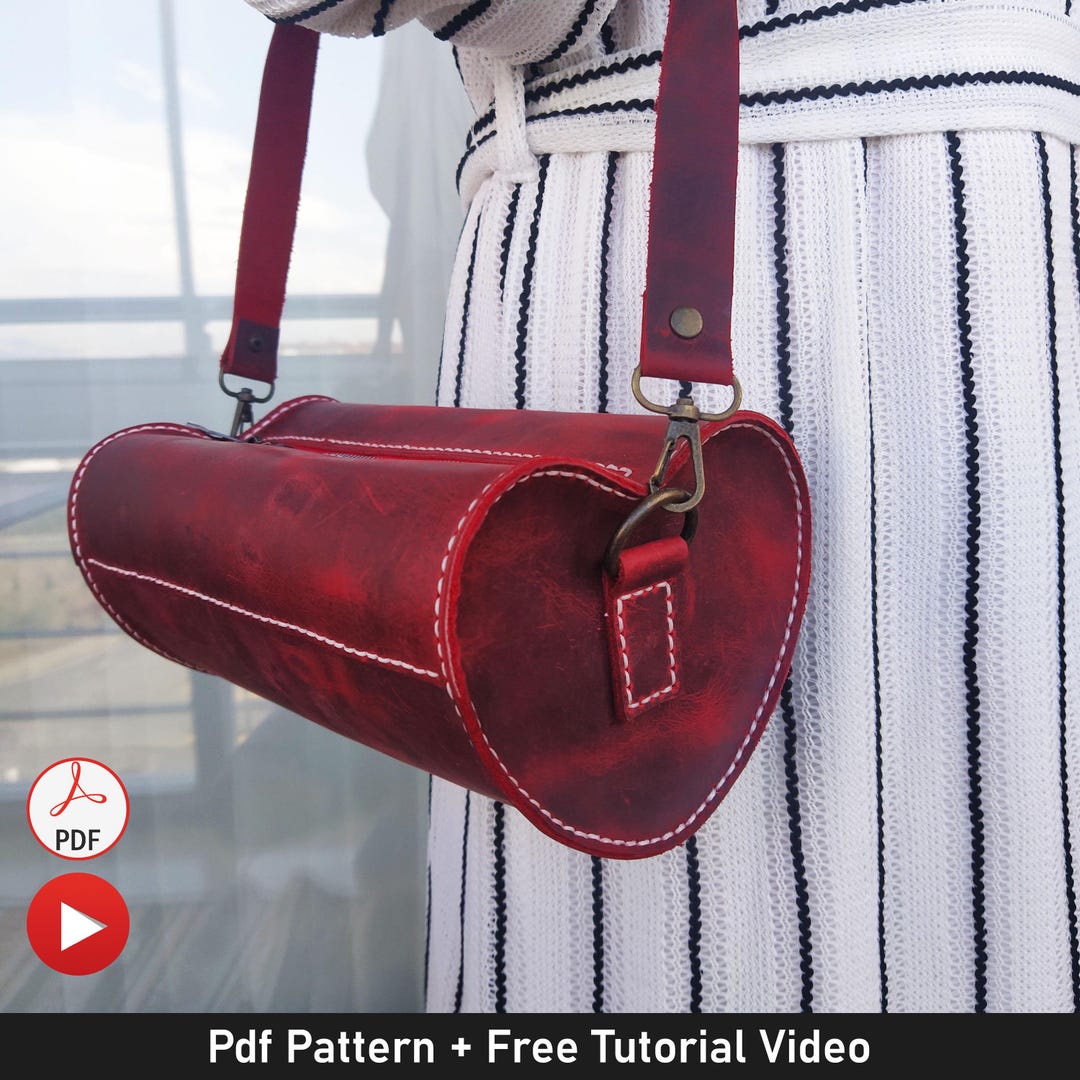 Leather Cylindrical Heart Bag Pattern, Heart Shaped Purse Template - Etsy