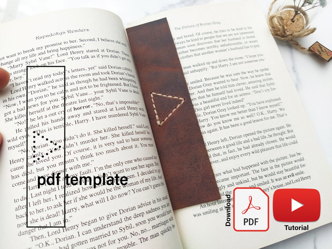 Minimalist Leather Bookmark Template, Leather Bookmark Pattern Pdf, Do ...