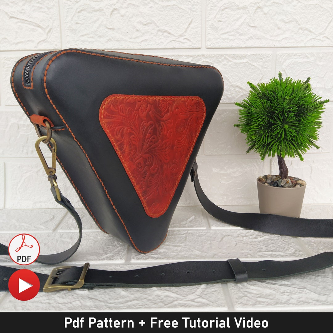 Leather Triangle Bag Pattern, Leather Pattern, Leather Template ...