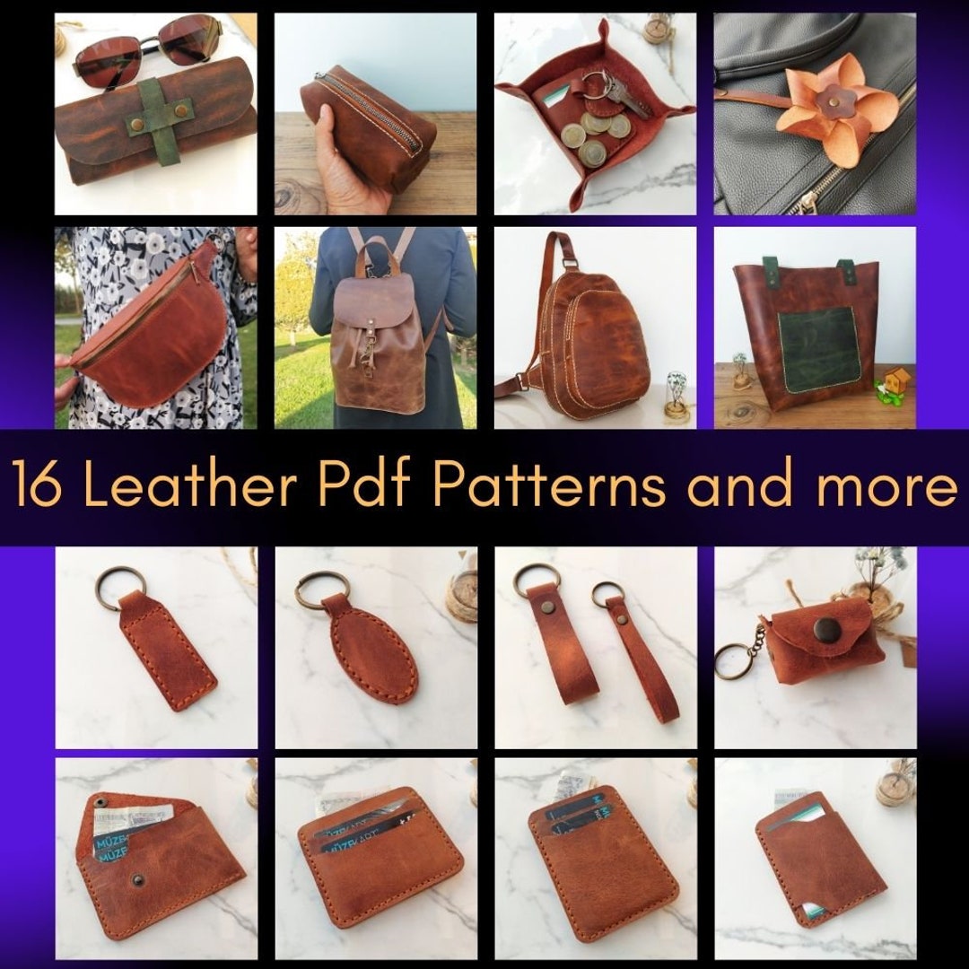 16 Leather Pdf Patterns, Leather Bag Patterns, Leather Wallet Patterns ...