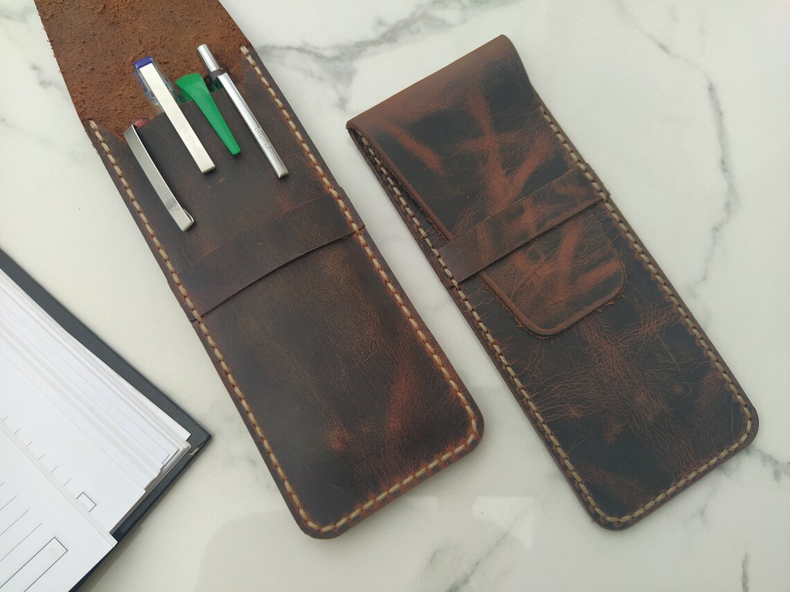 Beginner Leather Pen Case Pattern for 4 Pens Easy and - Etsy