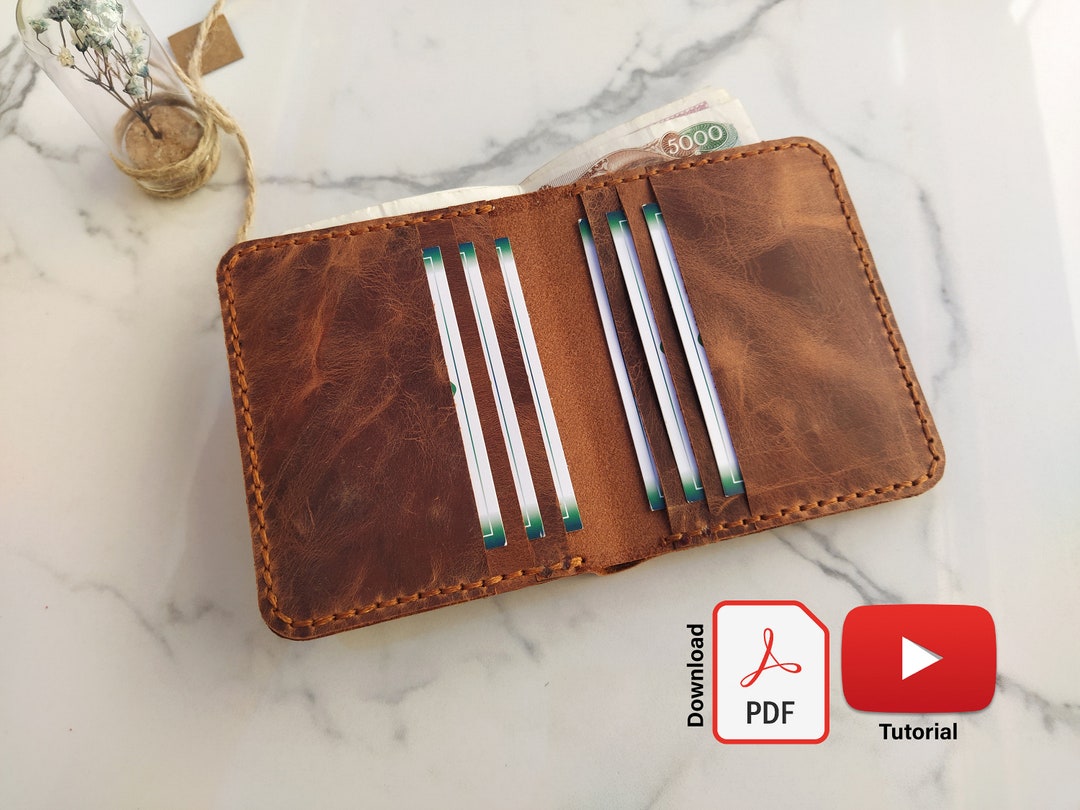 Pdf Beginner Leather Bifold Wallet Pattern, Minimalist Wallet Pattern ...
