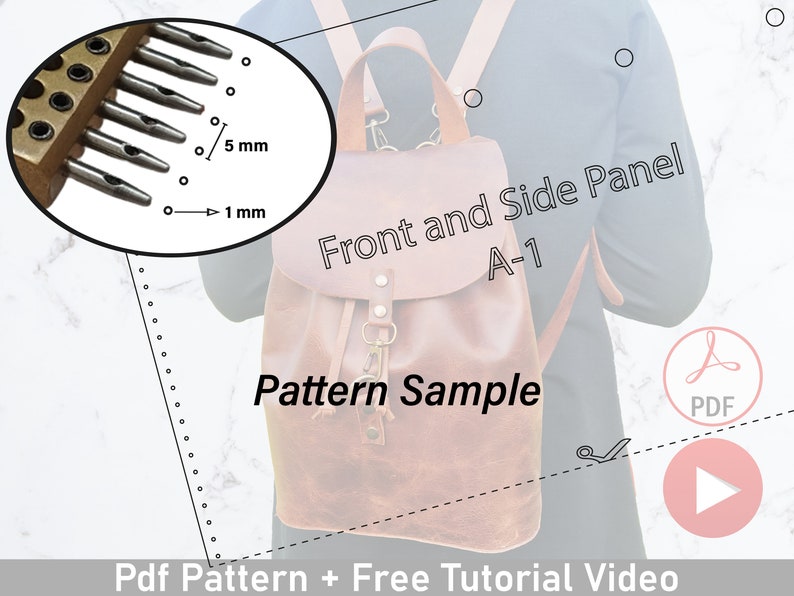 Women Leather Backpack Pattern Mini Backpack Purse Pattern - Etsy