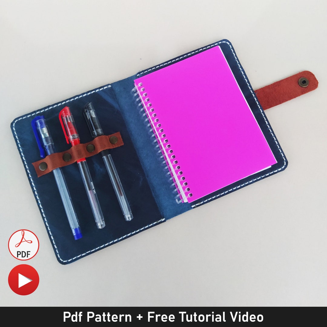 Small Leather Journal Cover Pattern, Leather Portfolio Pattern ...