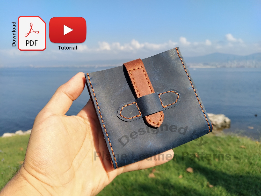 Leather PDF Pattern for Short Wallet With Combined Bag, Square Wallet ...