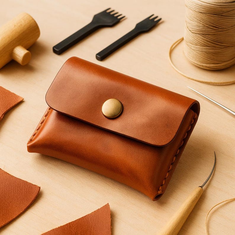 Minimal One Piece Leather Wallet Pattern, - Etsy