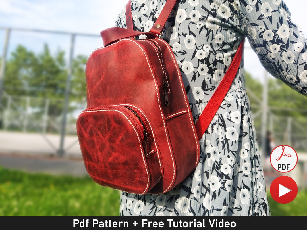 Leather Backpack Pattern for Women, Pdf Backpack Pattern, Leather ...