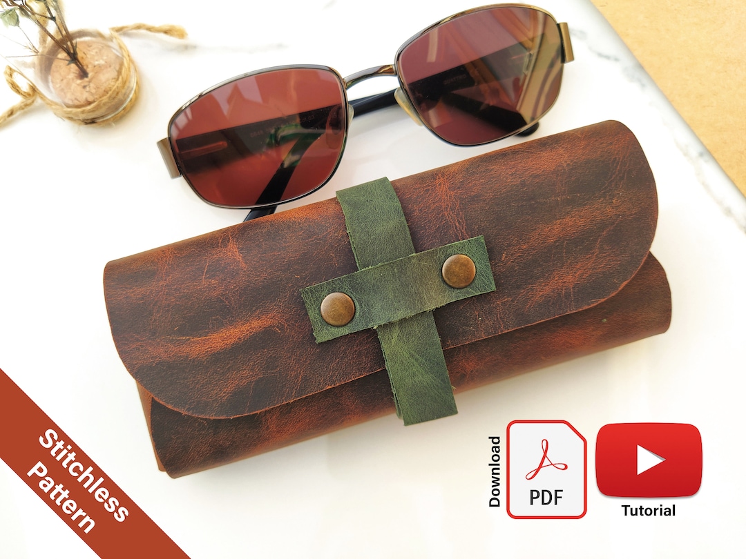 Stitchless Glasses Case Pattern, No Sew Pattern, No Stitching Template ...