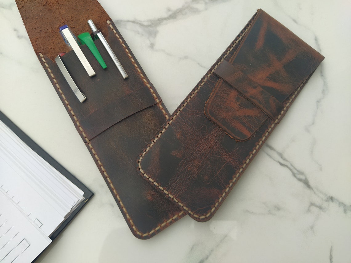 Beginner Leather Pen Case Pattern for 4 Pens Easy and - Etsy