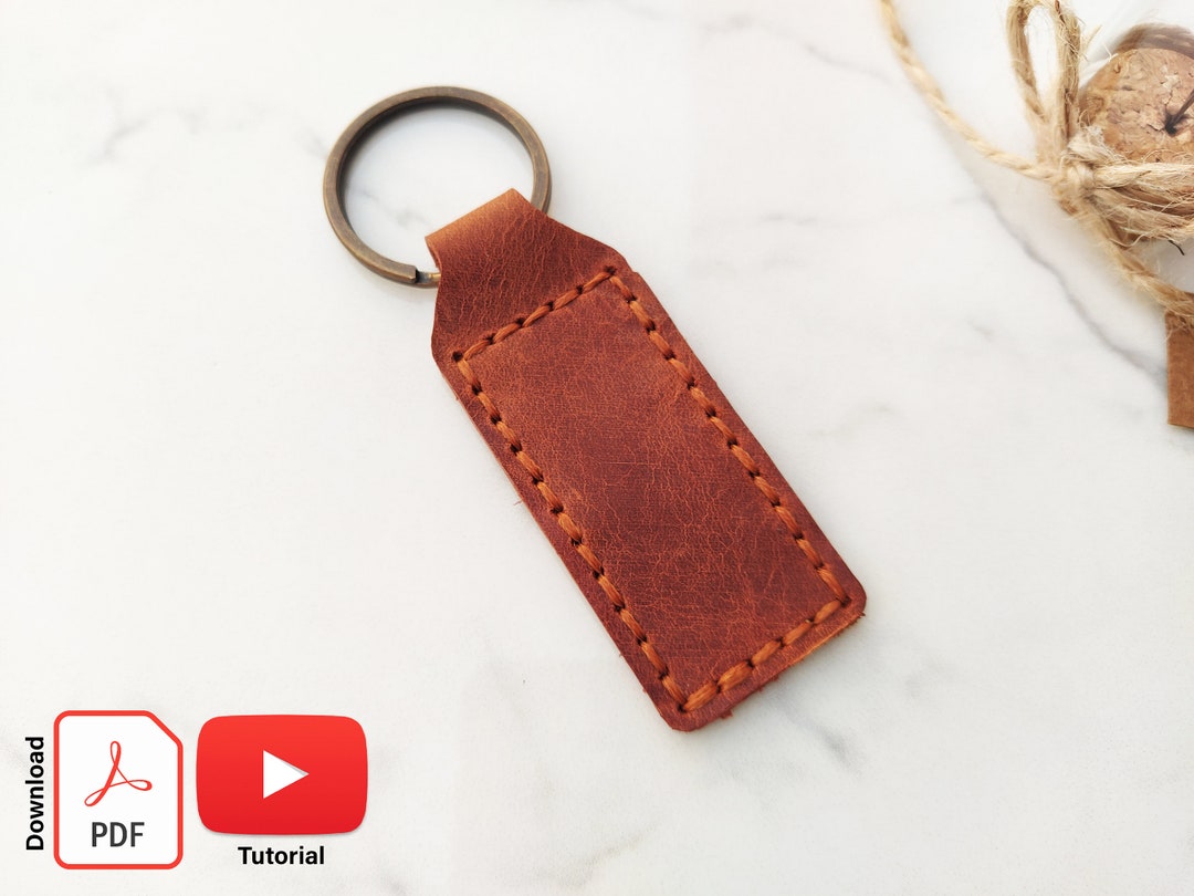 Making a Rectangle Leather Keychain With Pdf Pattern, Digital Pdf ...