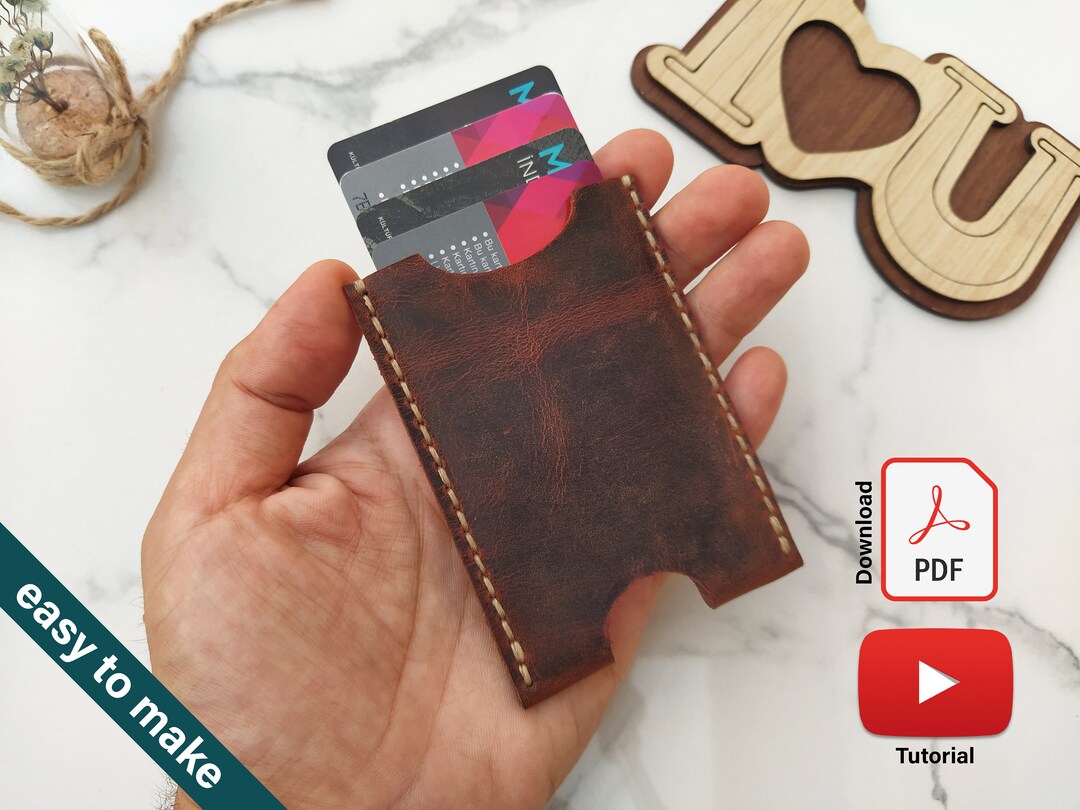 Minimalist Credit Card Holder Wallet Pattern, Slim Wallet Template ...