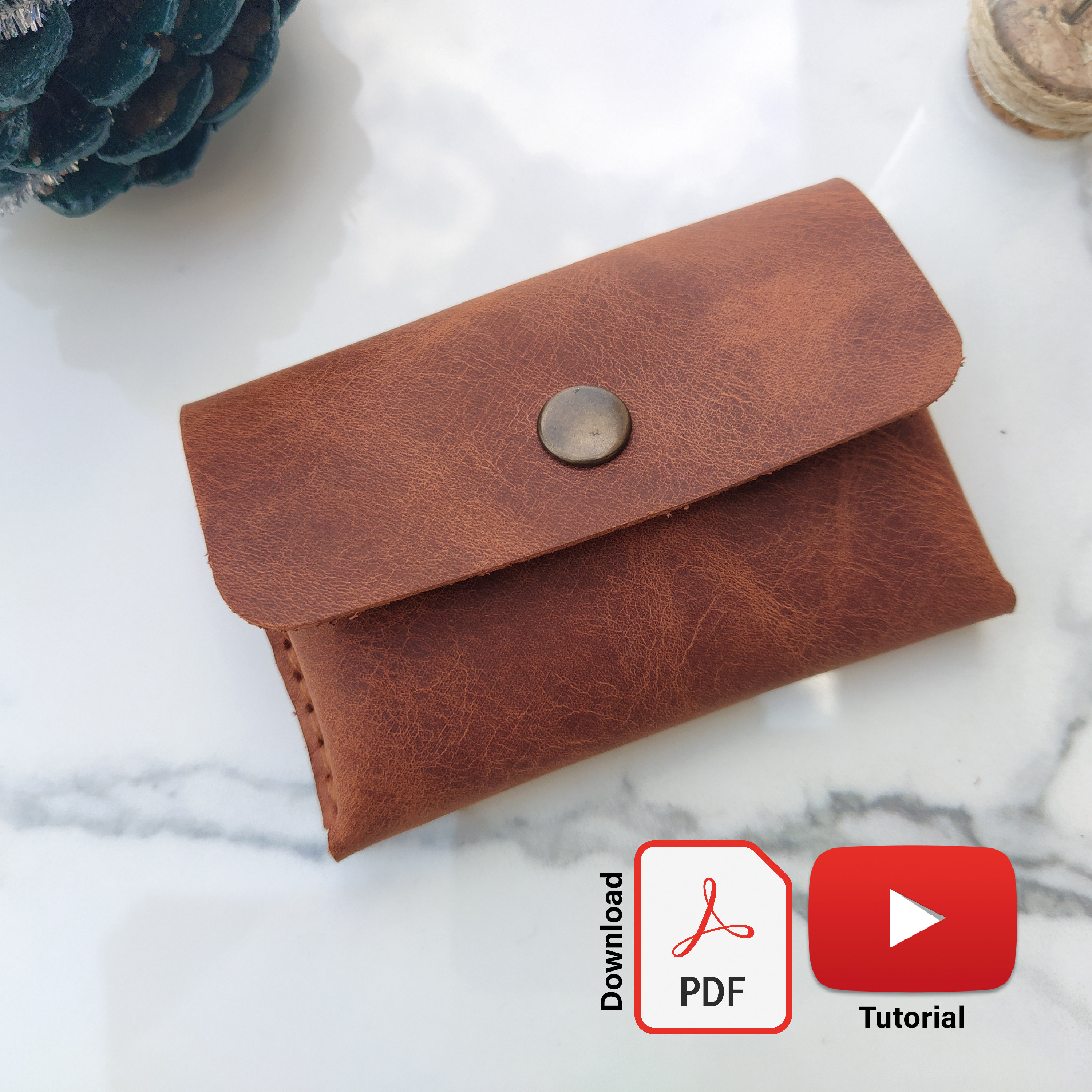 Mini Leather Wallet Pdf Pattern Small Leather Credit Card - Etsy