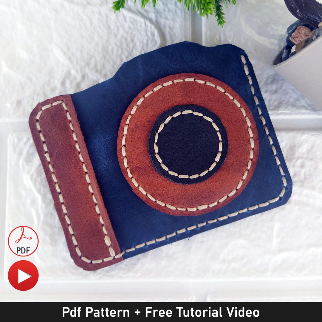 Unique Leather Camera Wallet Pattern, Leather Card Holder Pattern ...