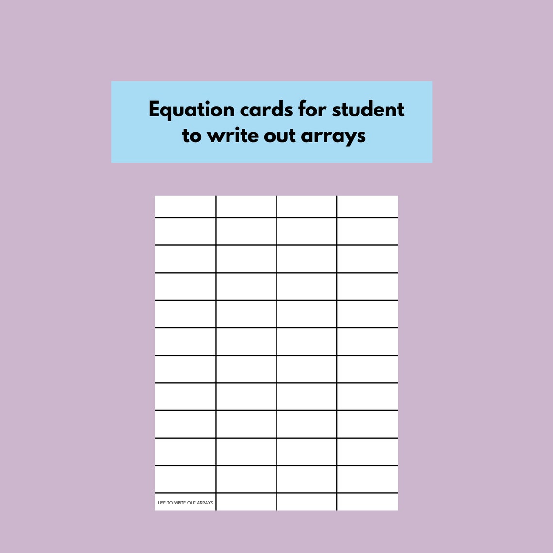 City of Arrays - Multiplication Craft Project - Etsy