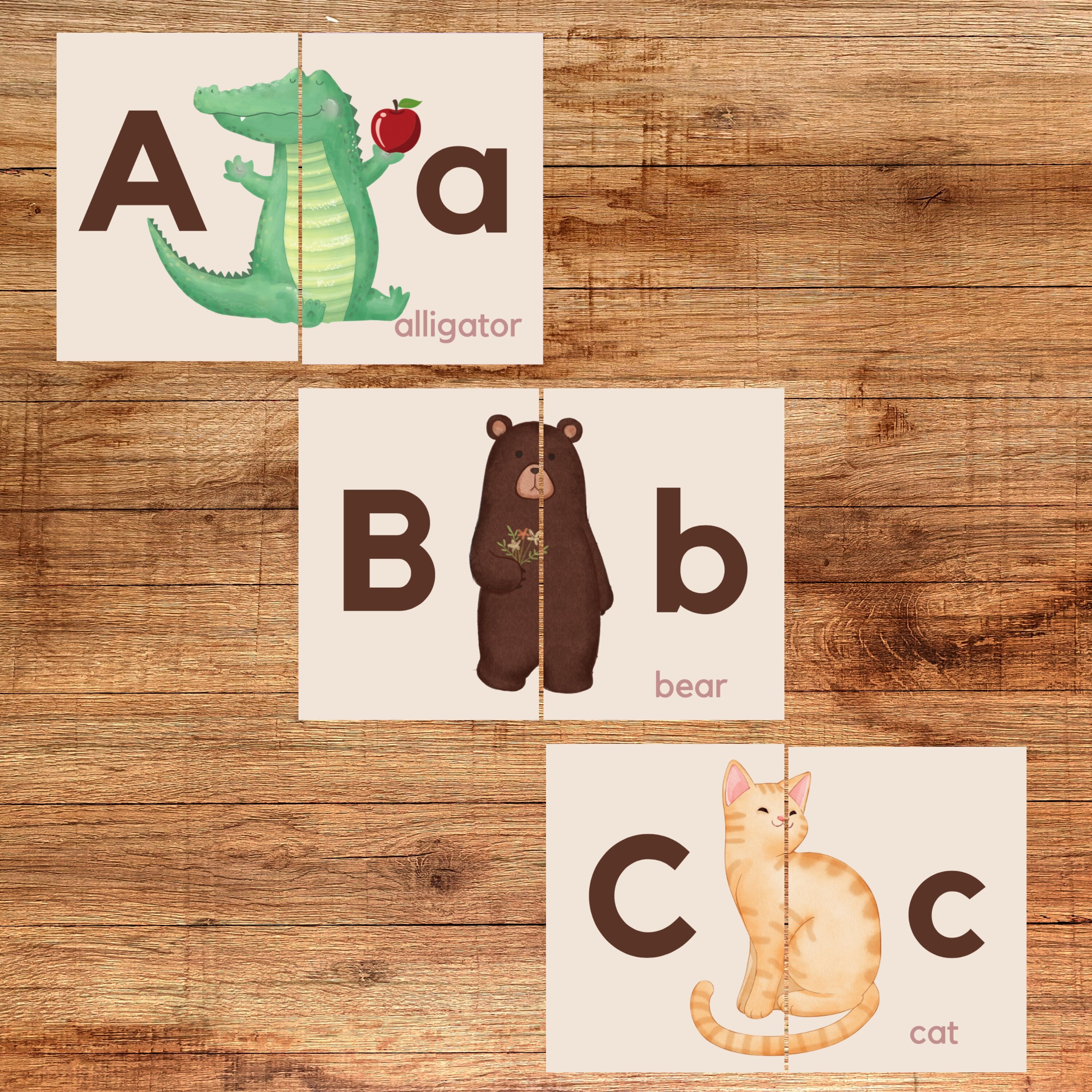 ABC Animals Matching Puzzle - Etsy