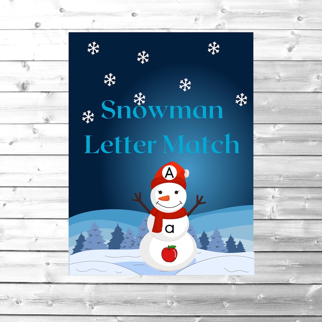 Snowman Letter Match - Etsy