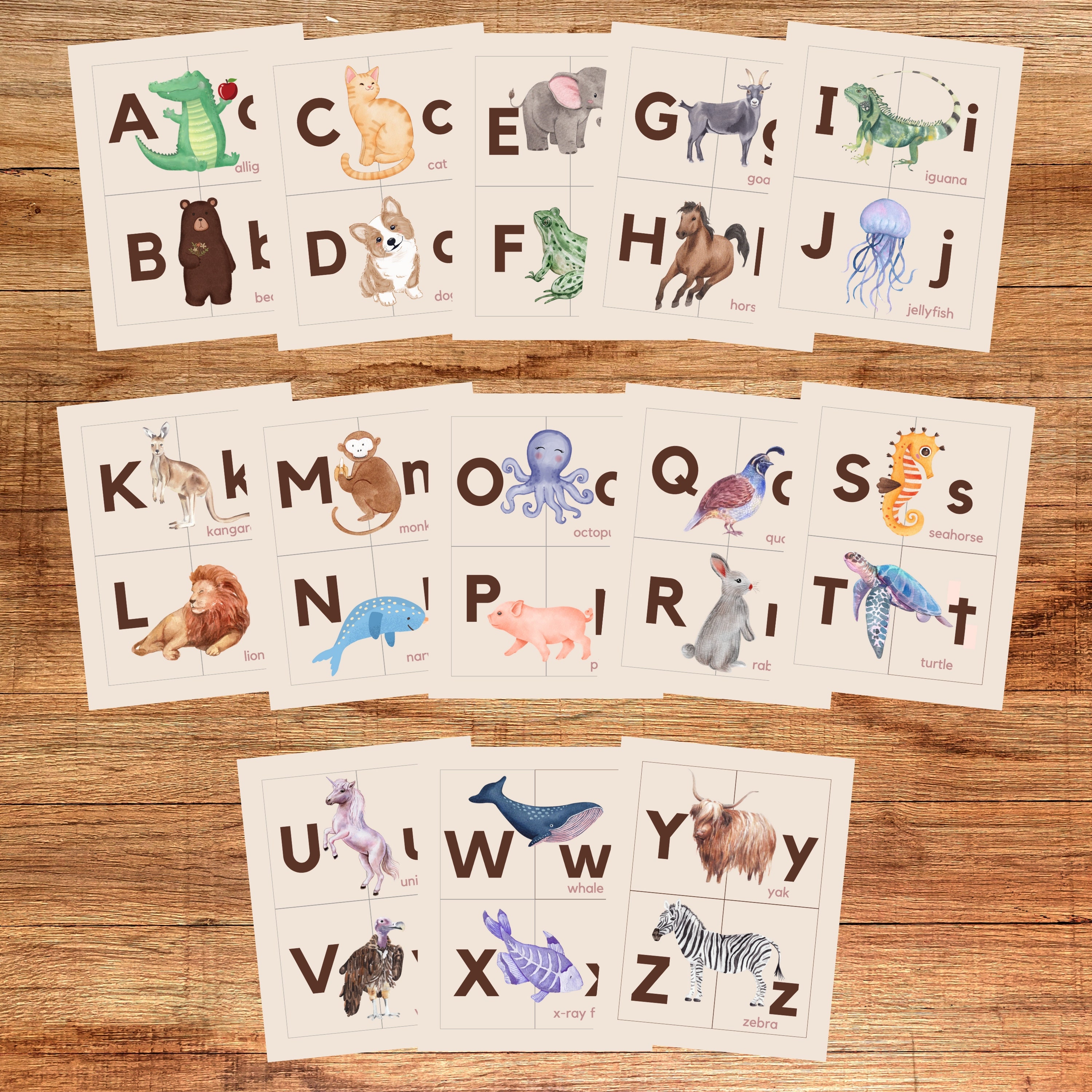 ABC Animals Matching Puzzle - Etsy