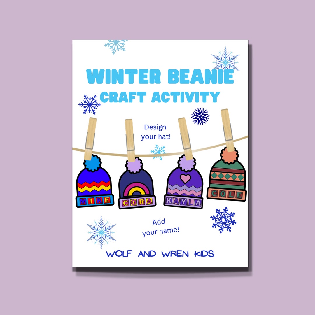 Winter Beanie Craft Activity - Etsy