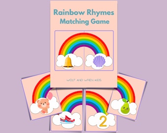 Rainbow Rhymes Matching Game - Etsy