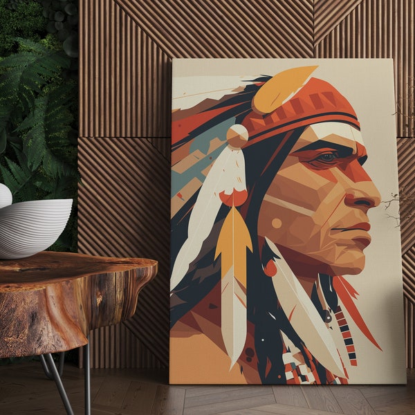 Native Art Print Canvas, Native Americans Wall Art, Native Americans ...