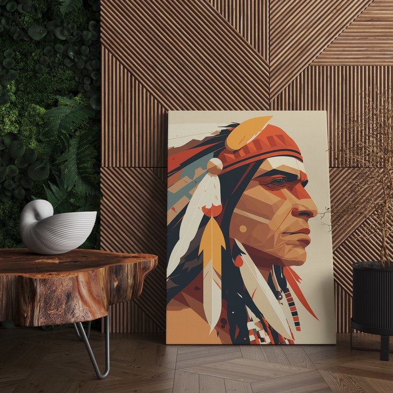 Native Art Print Canvas, Native Americans Wall Art, Native Americans ...