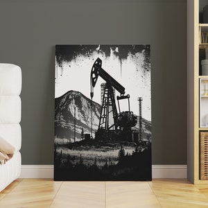 Oil Derrick Canvas Print | Oil and Gas Decor, Oil and Gas Canvas Wall ...