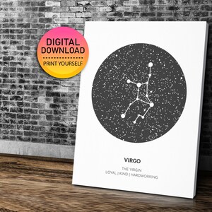 VIRGO Star Sign Instant Download Print, Zodiac Art Printable, Spiritual ...