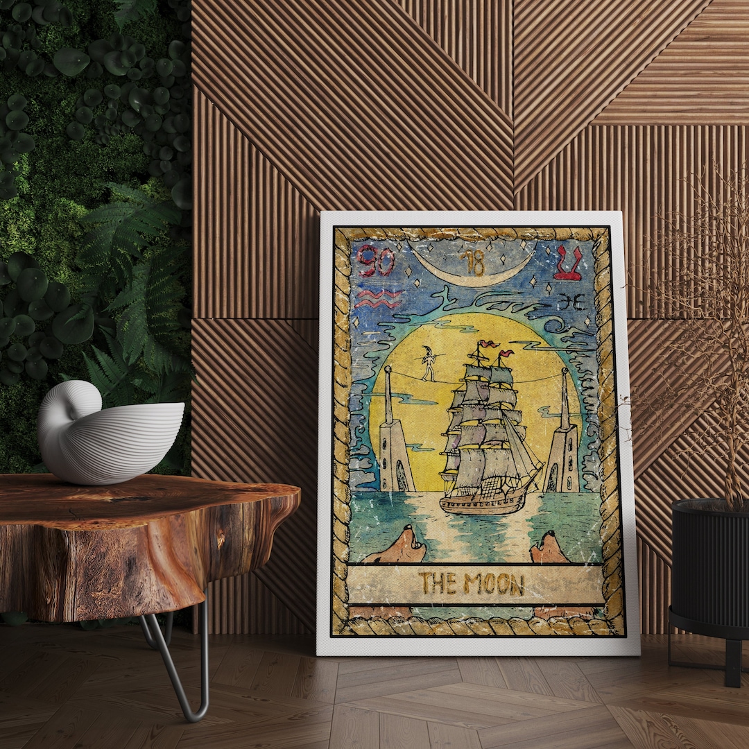 Tarot Card Print Canvas Wall Art | Tarot Card the Moon, Tarot Cards ...