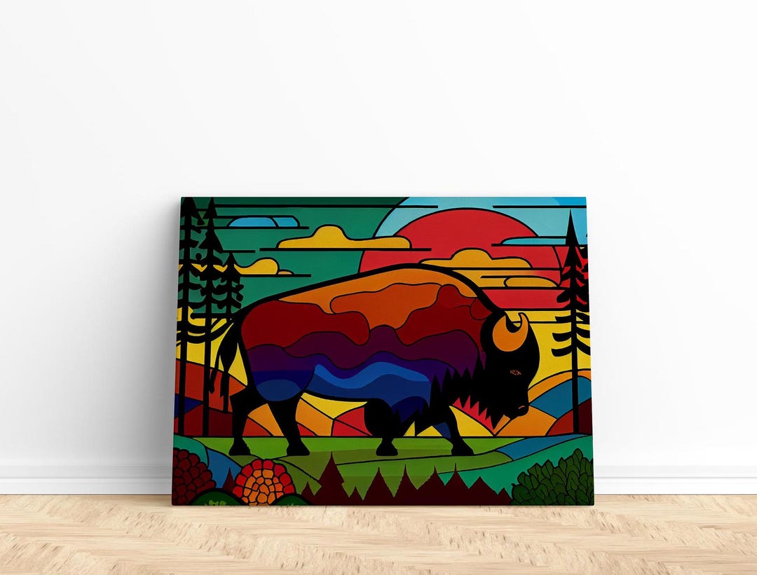 Traditional Native American Art Bison, Canadian Aboriginal Art ...