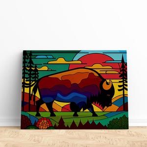 Traditional Native American Art Bison, Canadian Aboriginal Art ...
