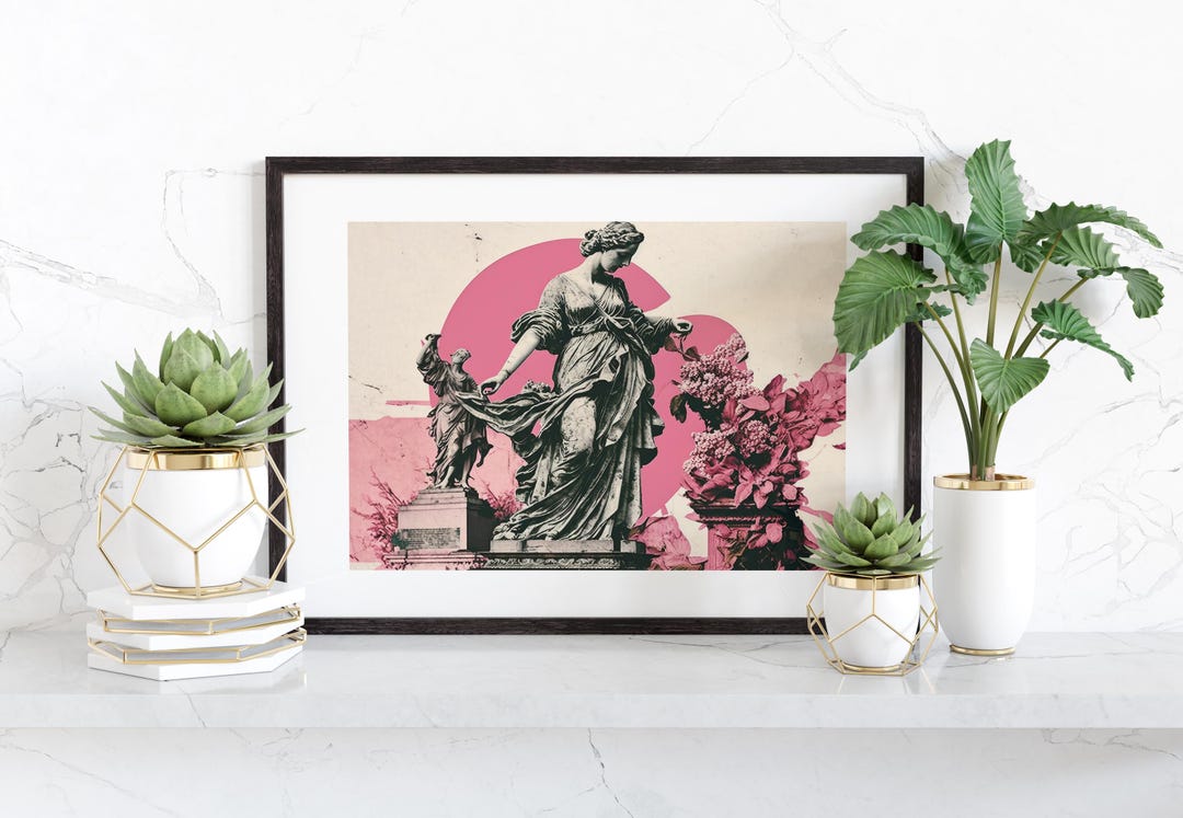 Pink Greek Goddess Wall Art Print, Preppy Art Print, Goddess Art Print ...