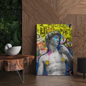 Graffiti David Statue Canvas Print | Graffiti Art Print, Urban Street ...