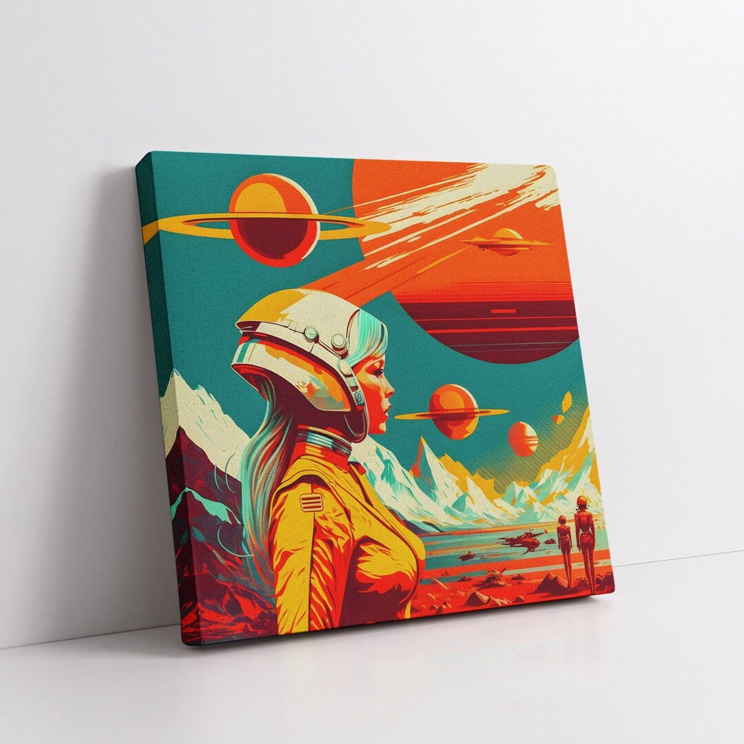 Retro Space Art Canvas Print | Retro Futurism Art, Retro Futuristic ...