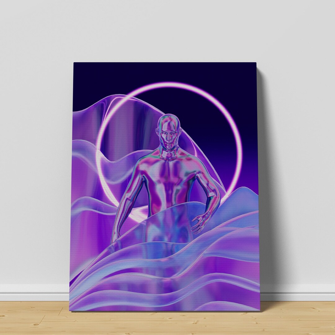 Synthwave Holographic Art Print, Synthwave Canvas, Synthwave Art ...