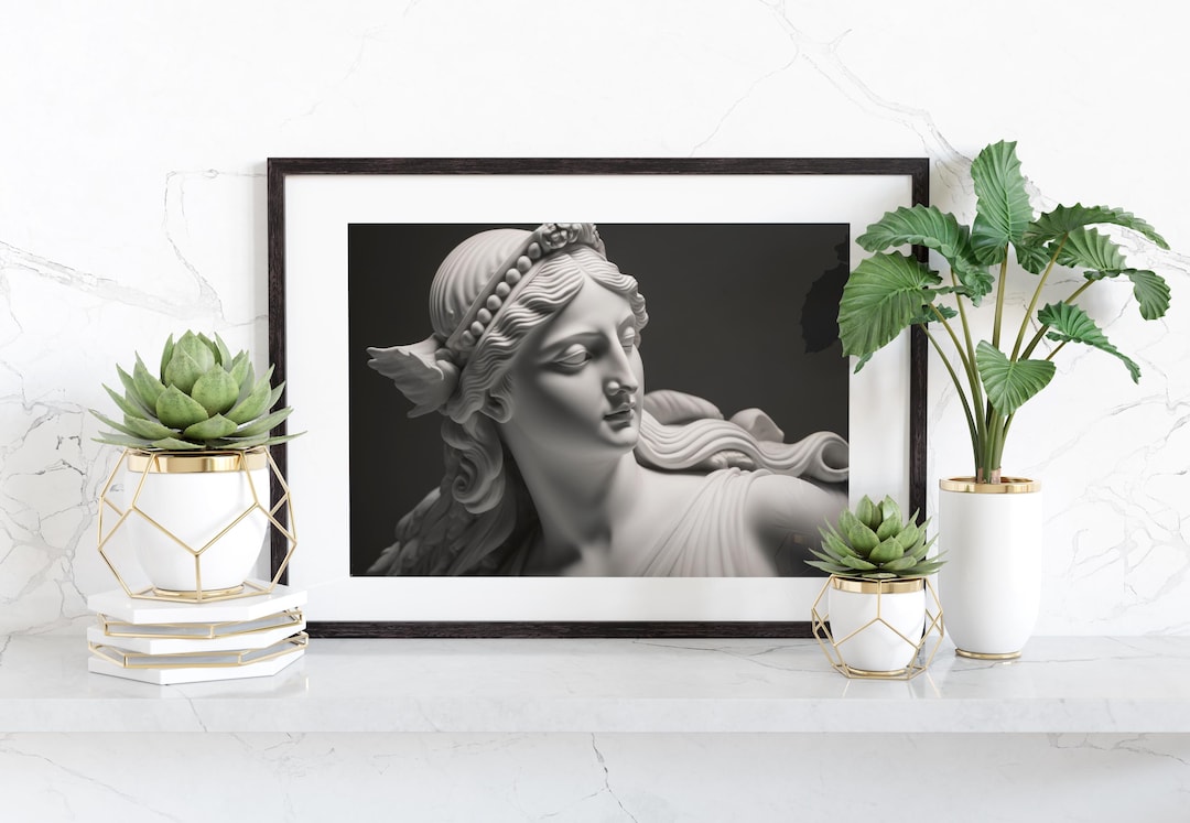 Neoclassical Goddess Statue Art, Elegant Modern Art Print Goddess ...