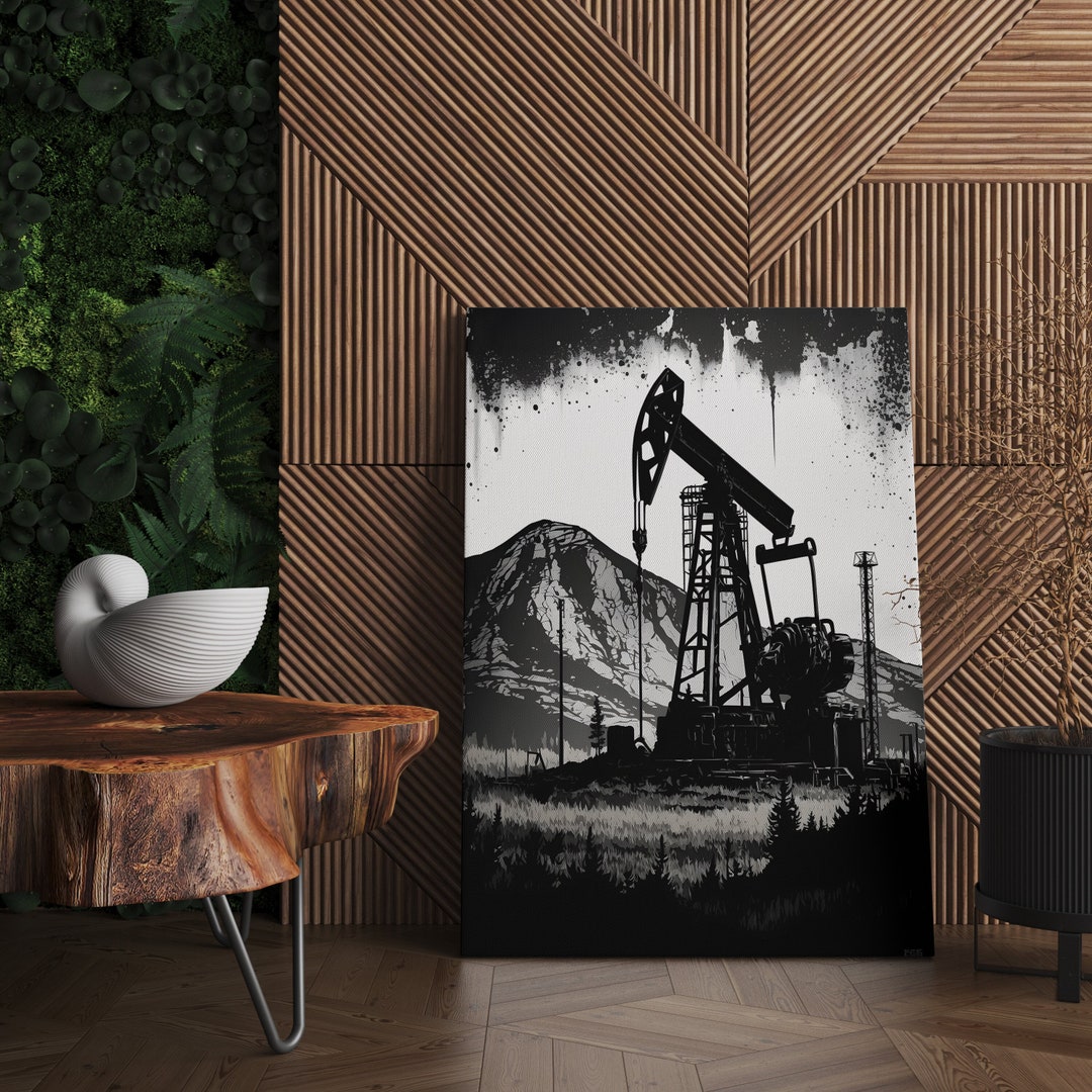 Oil Derrick Canvas Print | Oil and Gas Decor, Oil and Gas Canvas Wall ...