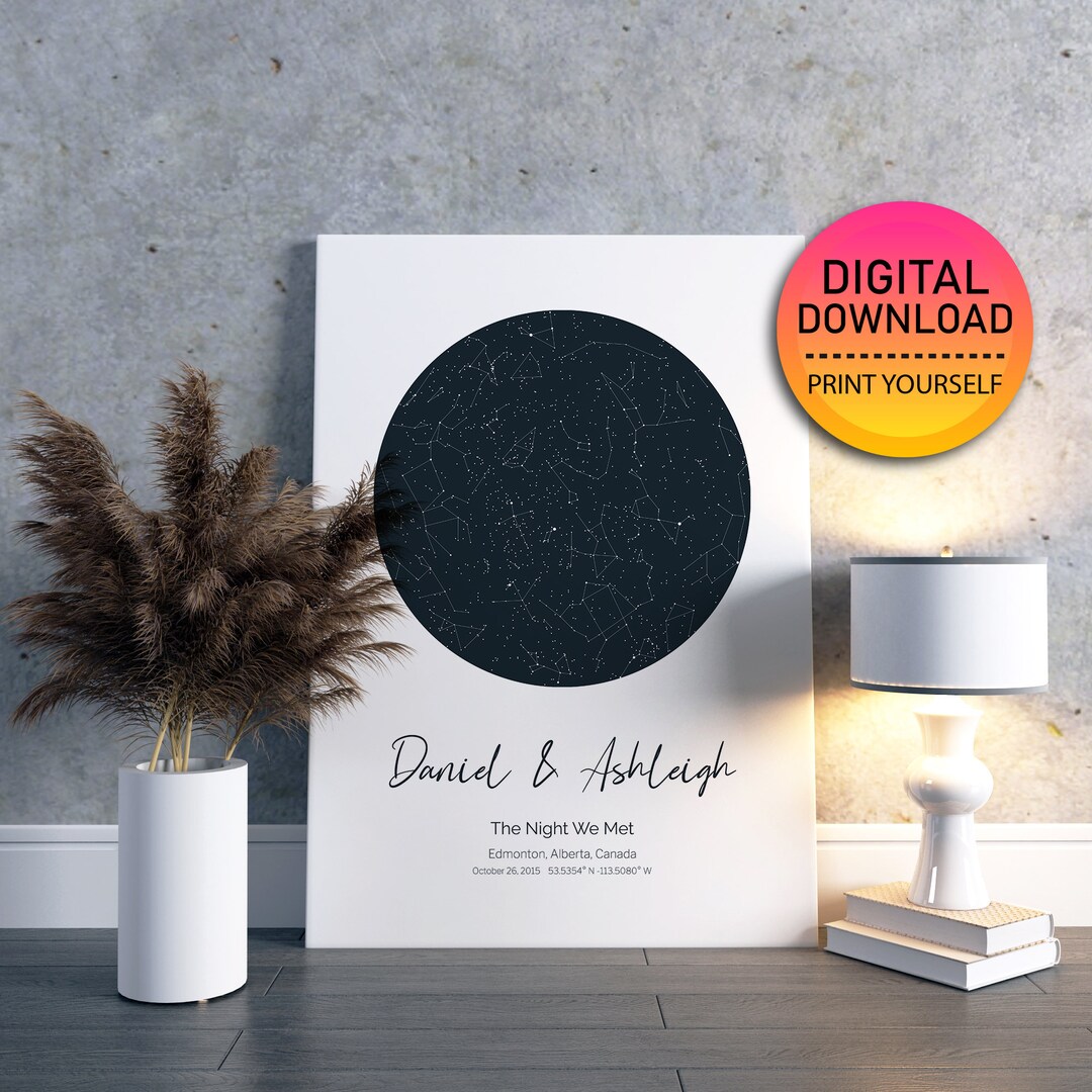 Personalized Star Map Print | Custom Night Sky Print | Constellation ...