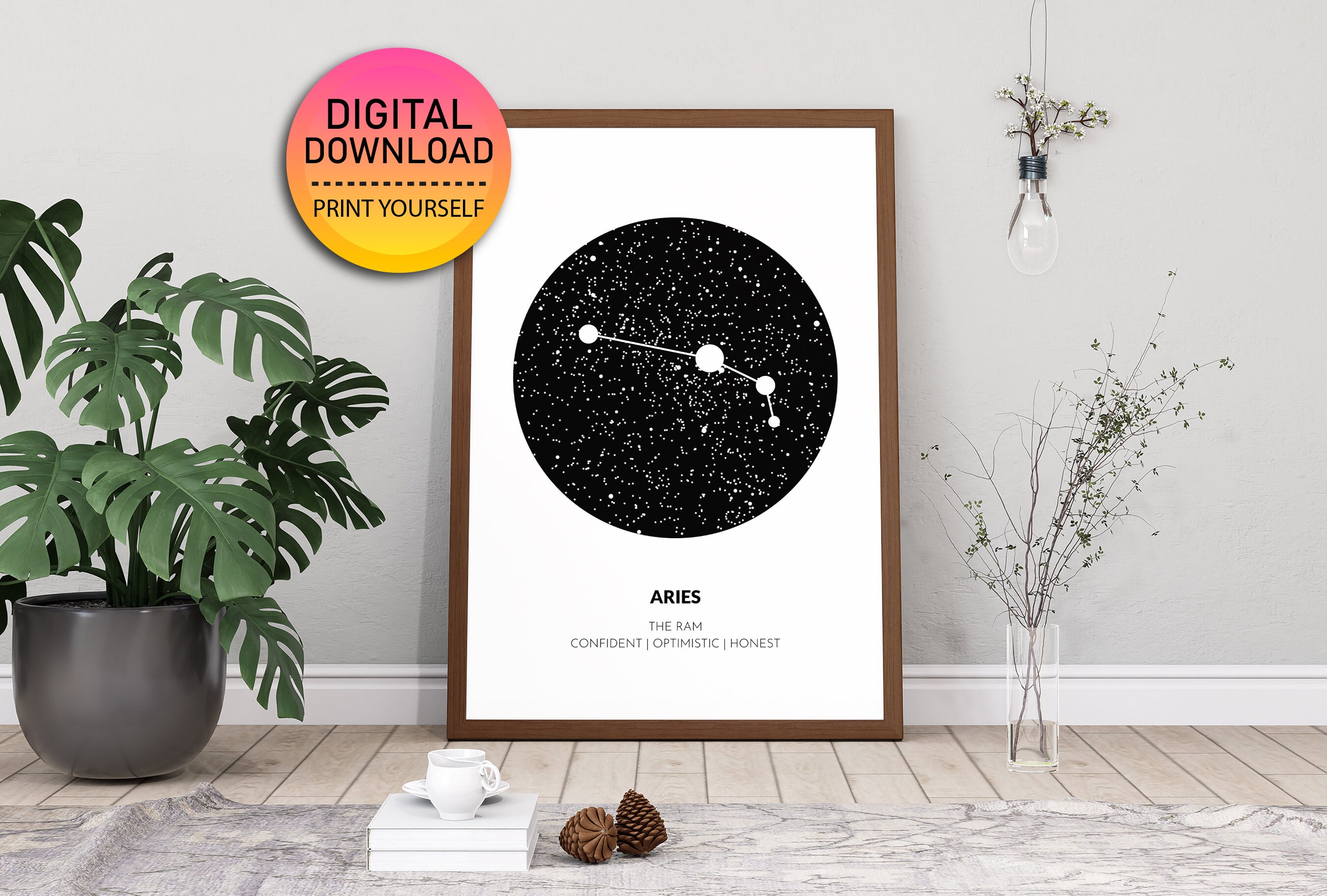 ARIES Star Sign Instant Download Print Zodiac Art Printable - Etsy