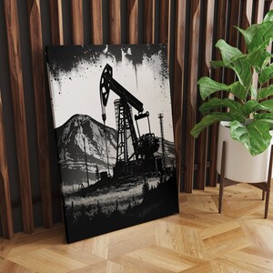 Oil Derrick Canvas Print | Oil and Gas Decor, Oil and Gas Canvas Wall ...