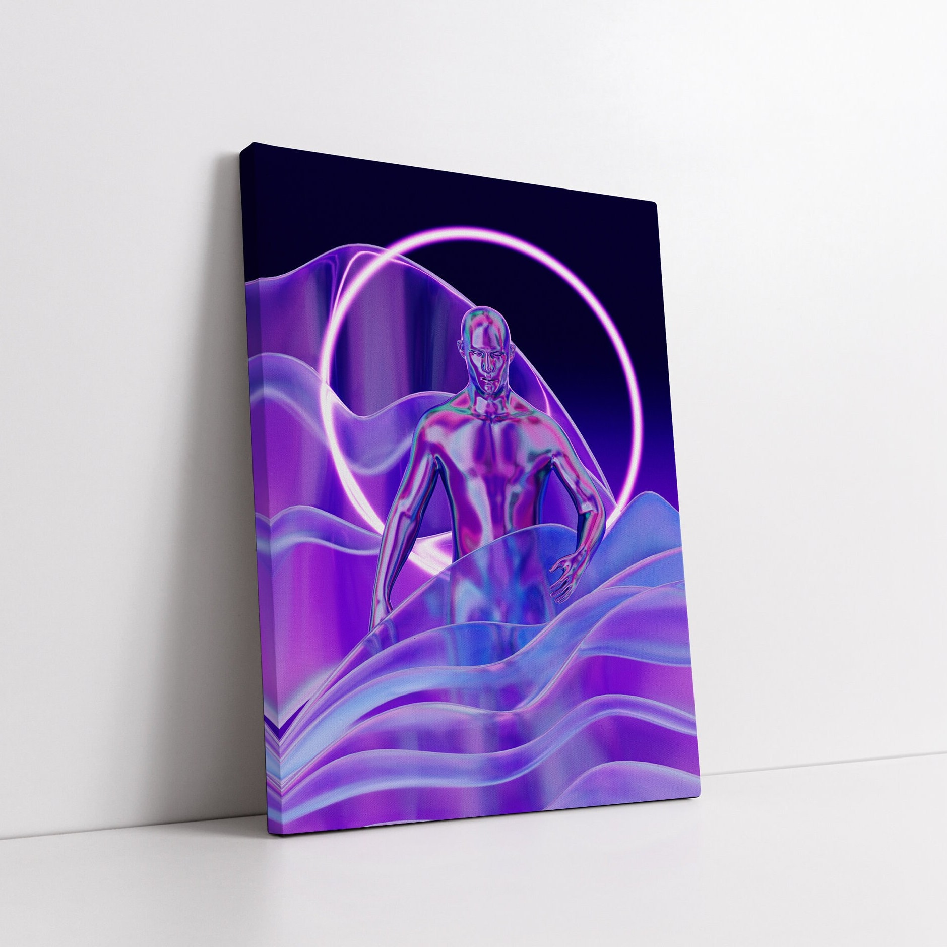 Synthwave Holographic Art Print, Synthwave Canvas, Synthwave Art ...