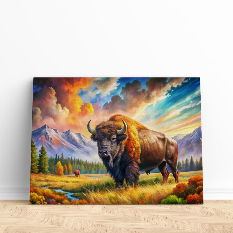 Bison Painting - Etsy