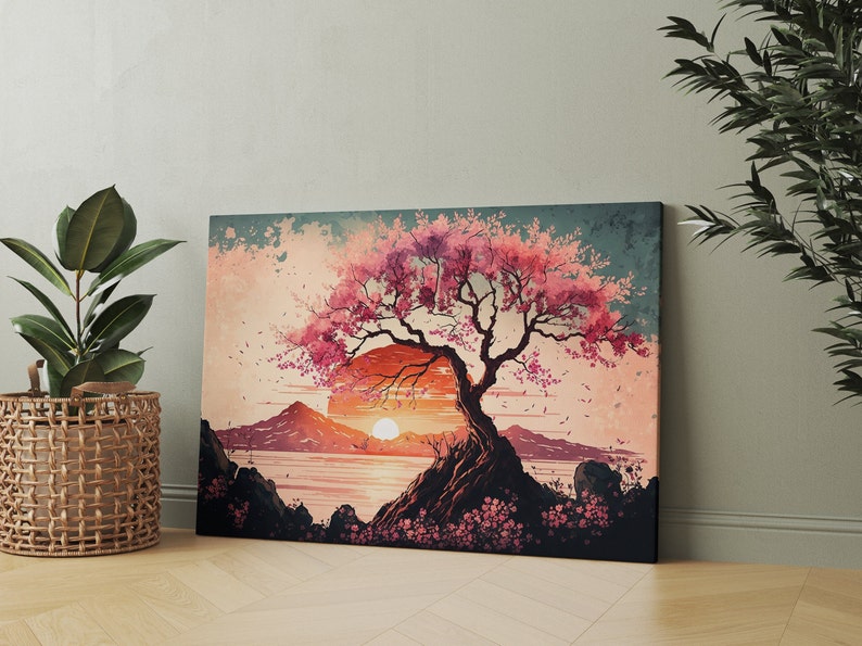 Cherry Blossom Tree Wall Art, Cherry Blossom Canvas, Cherry Blossom ...