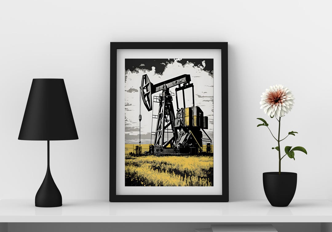 Oil and Gas Art Print, Oil and Gas Posters, Oil Field Gifts, Oil Pump ...
