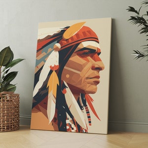 Native Art Print Canvas, Native Americans Wall Art, Native Americans ...