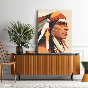 Native Art Print Canvas, Native Americans Wall Art, Native Americans ...