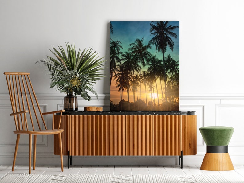 Palm Tree Canvas Print Palm Tree Wall Art Palm Tree Print - Etsy
