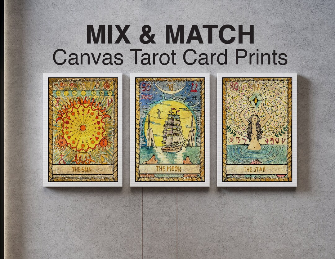 Tarot Card Wall Art Canvas Prints Mix and Match | Tarot Card Print ...