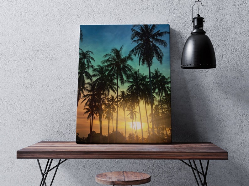 Palm Tree Canvas Print Palm Tree Wall Art Palm Tree Print - Etsy